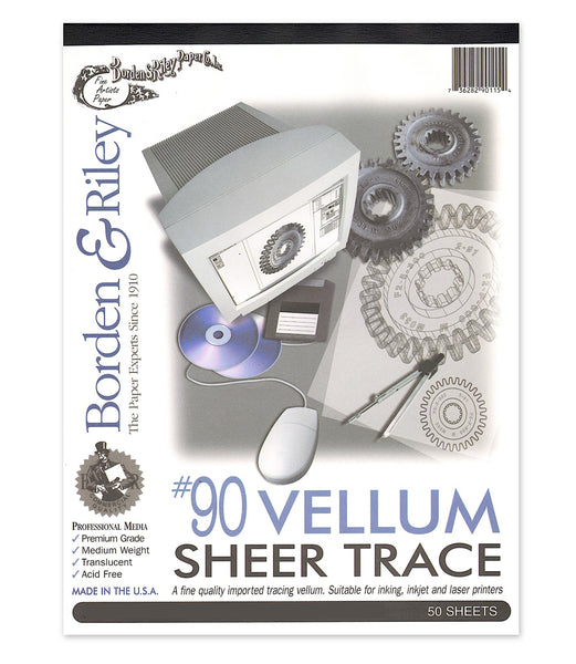 Borden & Riley #90 Sheer Trace Pad, Medium Weight, 55LB /50 Sheet Pad ...